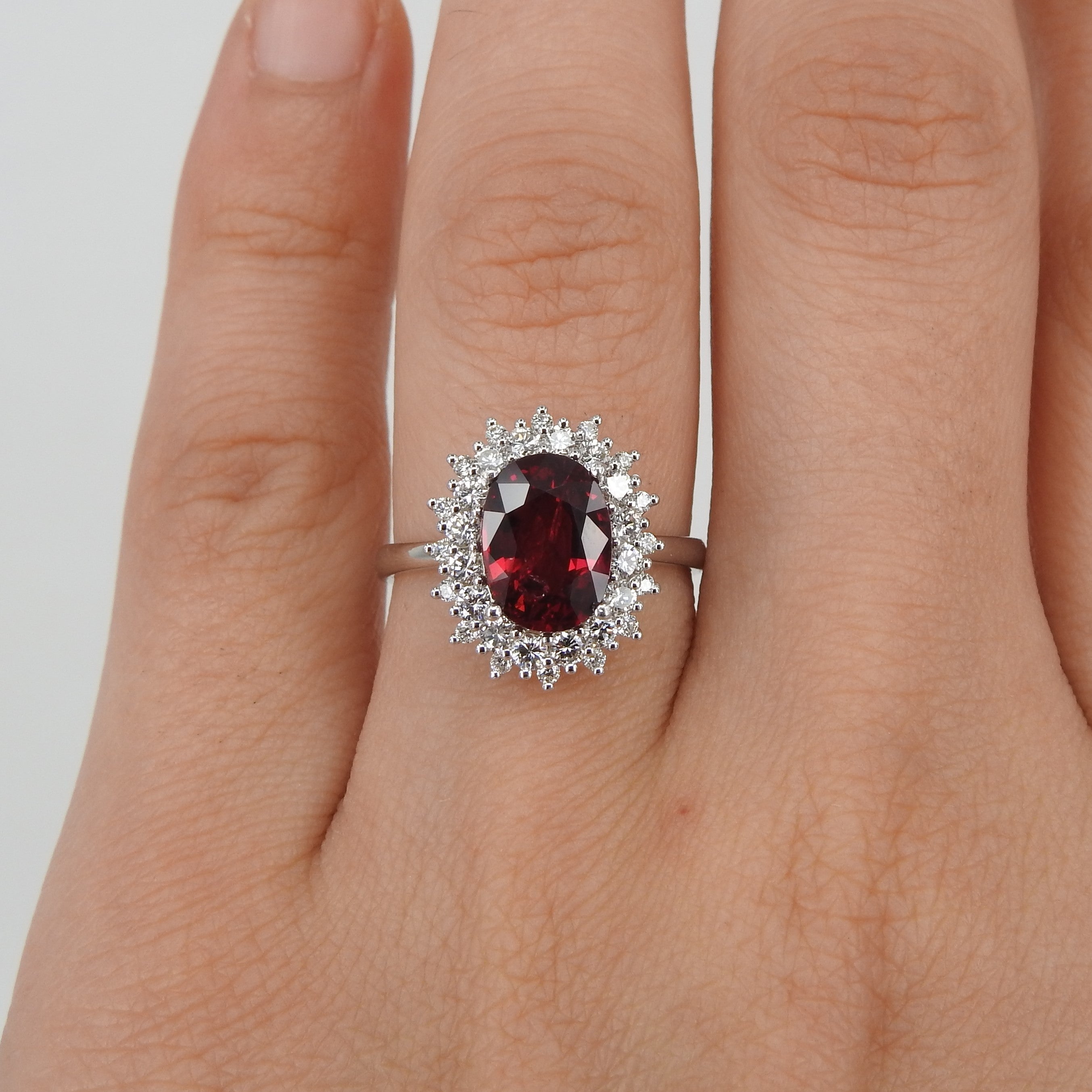 Unheated Mozambique Ruby Engagement Ring - Double Diamond Halo Ruby Ri ...