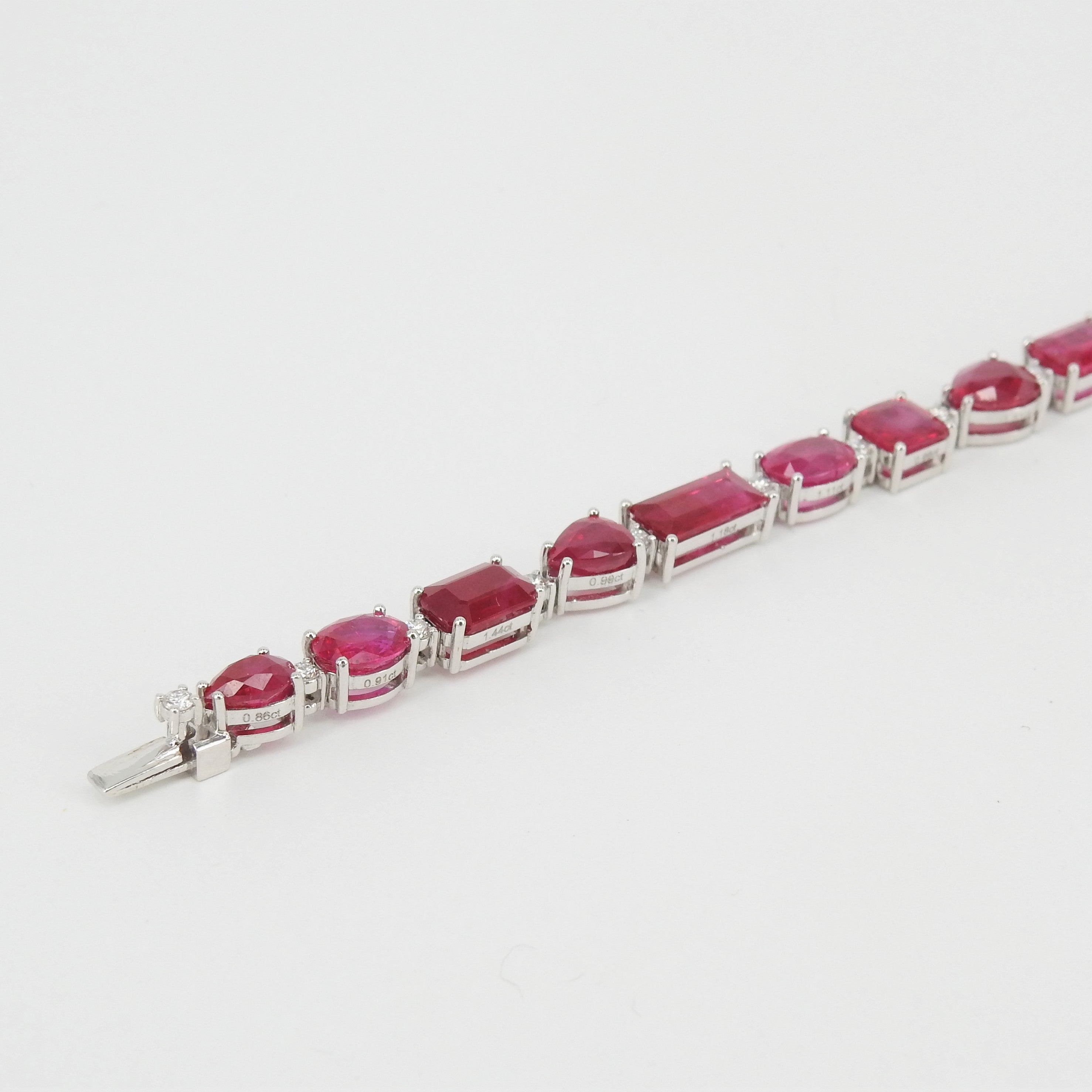 Multi Shaped Burmese Ruby Bracelet - Natural Rubies – NaturalGemsAtelier